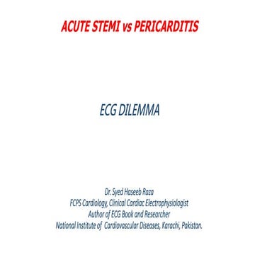 Stemi vs pericarditis ECG diagnosis | PPTX