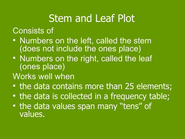 Stem and-leaf plots | PPT