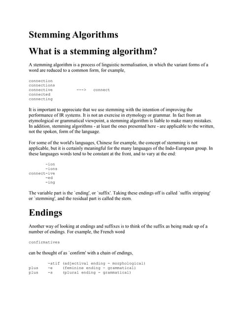 Stemming Algorithms Pdf Search Internet 0887