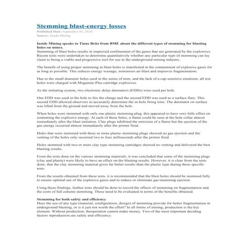 Stemming blast | DOC