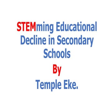 STEMming Educational Decline in Secondary Schools. | PPT