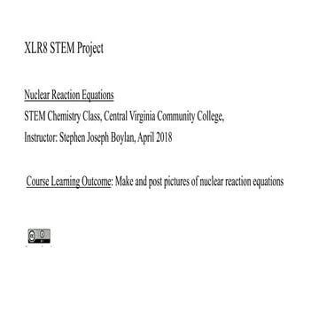 STEM XLR8 Nuclear Reaction Equations 207B | PPTX | Chemistry | Science