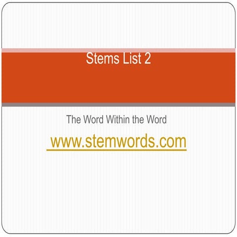 list of Stems and affixes with examples | DOCX