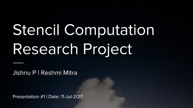 Stencil Computation Research Project Presentation 1 Ppt