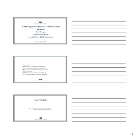 Äriühingu omandamine ja võõrandamine | PDF