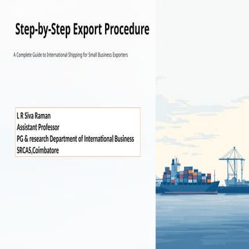 Step by step Procedures involved in Export | PPTX