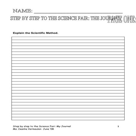 Step By Step To The Science Fair | DOC