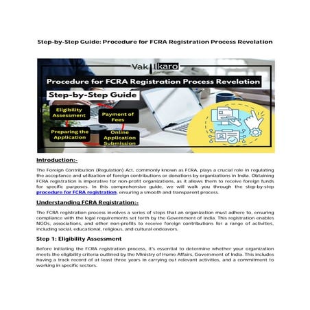 Step-by-Step Guide- Procedure for FCRA Registration Process Revelation ...