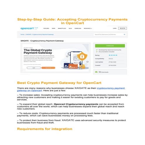 Step-by-Step Guide_ Accepting Cryptocurrency Payments in OpenCart | PDF