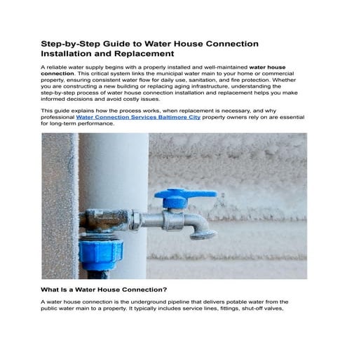 Step-by-Step Guide to Water House Connection Installation and ...