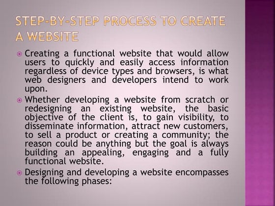 5 phases of website design process | PPT
