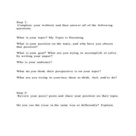 Step 1 Complete your webtext and then answer all of the follo | DOCX