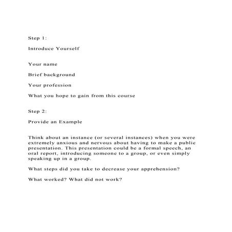 Step 1Introduce YourselfYour nameBrief background.docx