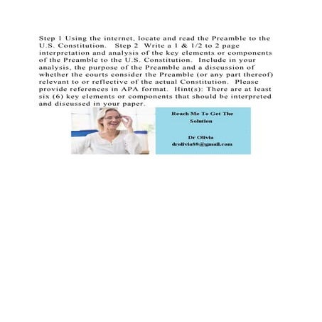 Step 1 Using the internet, locate and read the Preamble to the U.S. .docx