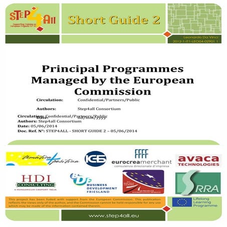 Step4all guide 2 Main programs managed by the European Commission | PDF