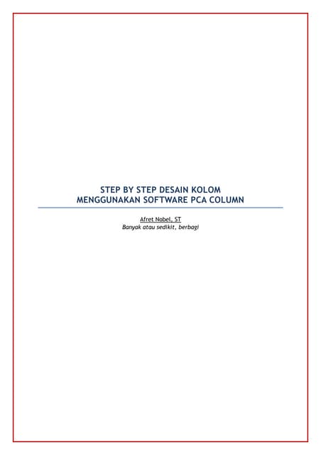 Step By Step Desain Kolom Menggunakan Software Pca Col Pdf