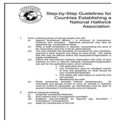 Step By Step Guidelines For Establishing A National Halliwick ...