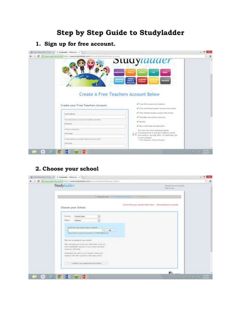 Step by step guide to studyladder | DOCX | Homework and Study | Education