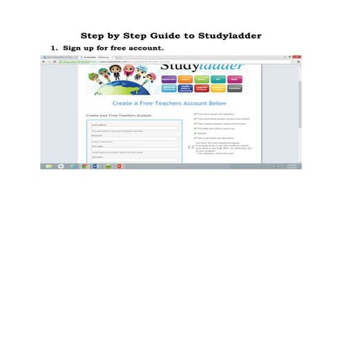 Step by step guide to studyladder | DOCX