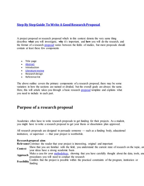 Steps of Writing a Research Proposal | PPTX