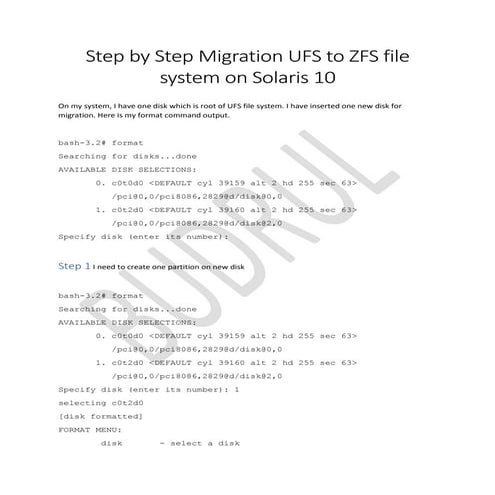Step By Step Migration Ufs To Zfs File System On Solaris 10 Pdf
