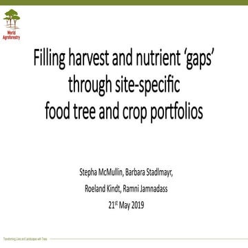 Filling harvest and nutrient 'gaps' through site-specific food tree and ...