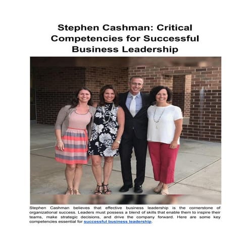 Stephen Cashman_ Critical Competencies for Successful Business ...