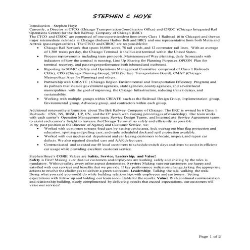 Stephen C Hoye resume August 2016 | DOCX