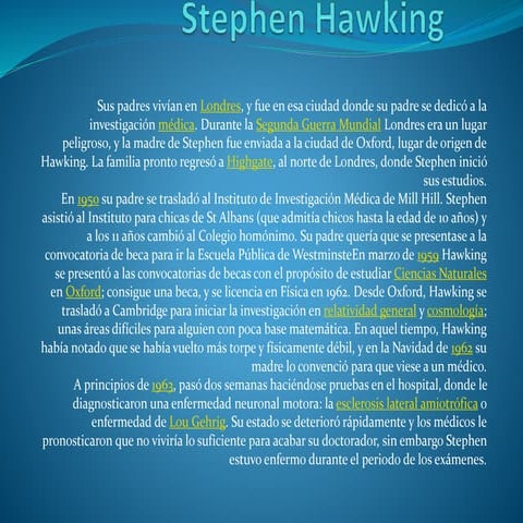 Stephen hawking infografía | PPTX