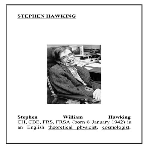 Stephen hawking ppt | PPTX