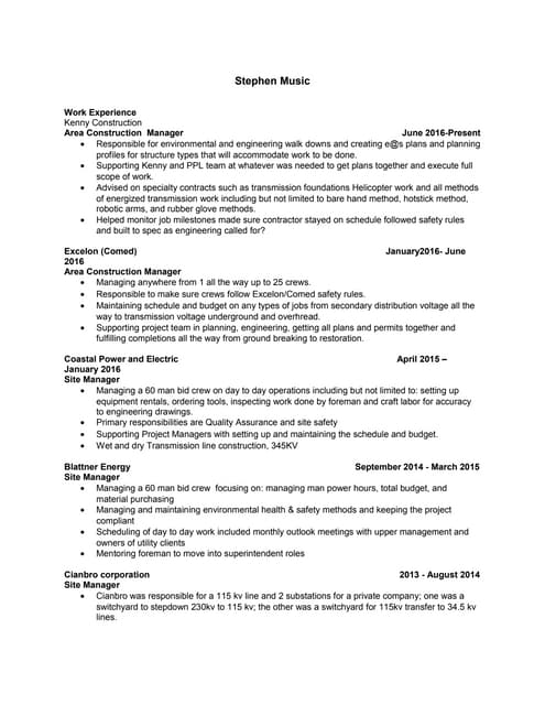 John Rush's Resume | DOC