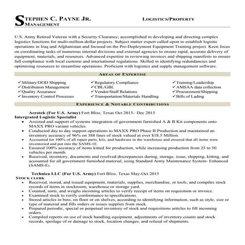 Stephen's Professional Resume | DOC