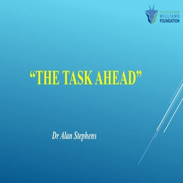 Dr. Alan Stephens Presentation to Williams Foundation, March 22, 2108 | PDF