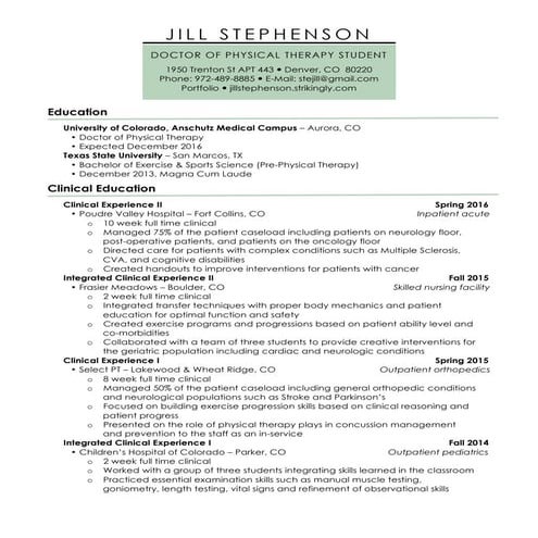Stephenson, Jill Resume 2016 | PDF