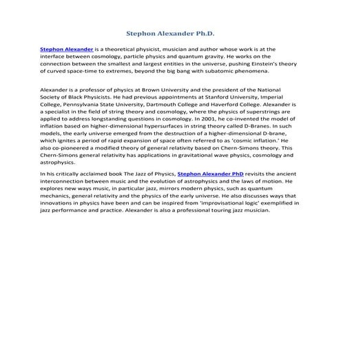 Stephon Alexander Ph.D.. pdf | PDF