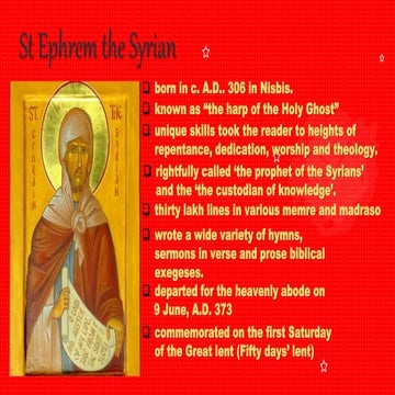 St Ephrem the Syrian.pptx | Christianity | Religion & Spirituality