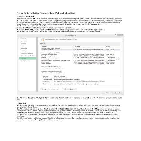 Steps for installation analysis tool | DOCX