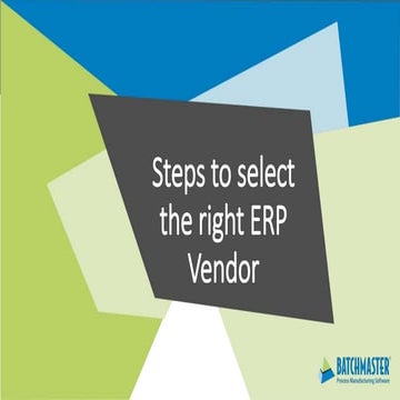 Steps to select the right ERP Vendor | PPTX