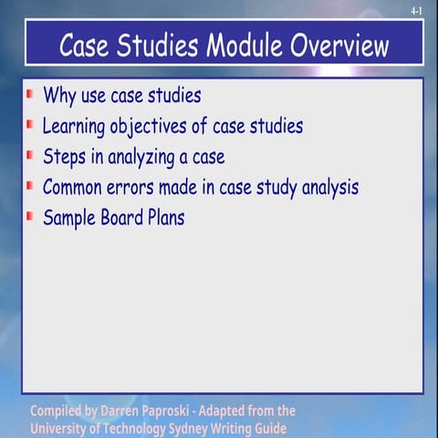 Steps 4 Analyzing Case Studies of business.ppt