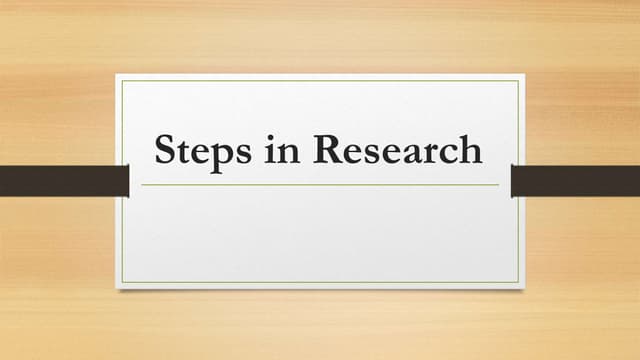 Formulating a research problem - Research Methodology | PPTX