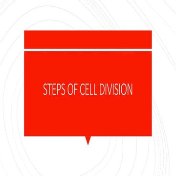 steps cell division scientific learning CELLS | PPT