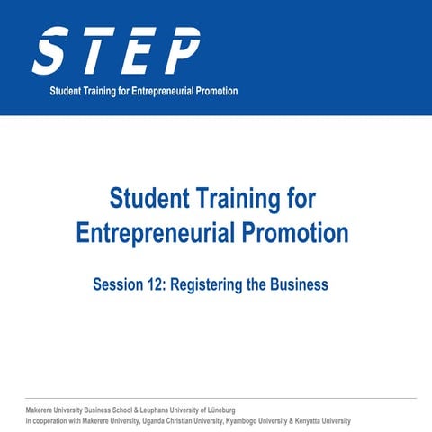 STEP Session 12 - Registering the Business.ppt