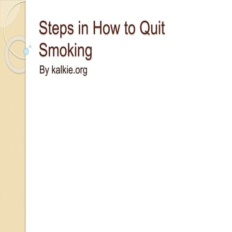 Stop Smoking - How To | PPT