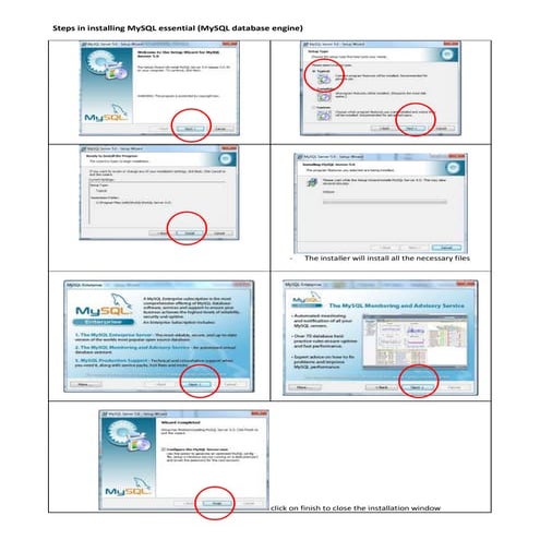 Steps in installing my sql | PDF