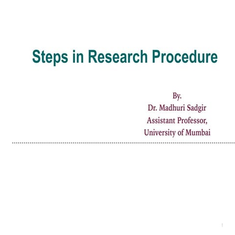 Steps in research procedure | PPT