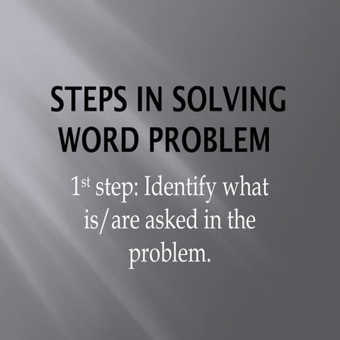 Steps in Solving Word Problems Involving Factoring | PPT