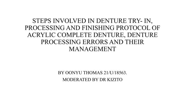 clinical & laboratory step in complete denture | PPTX