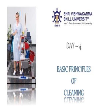 Housekeeping Workshop DAY - 4 (Basic Principles of Cleaning) | PPTX
