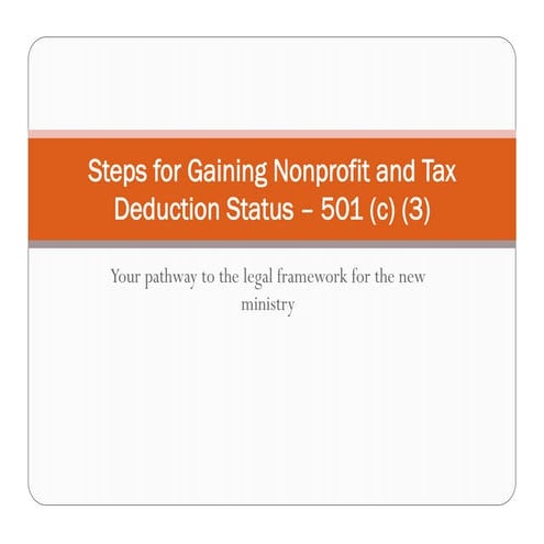 Steps to 501c3 | PPT