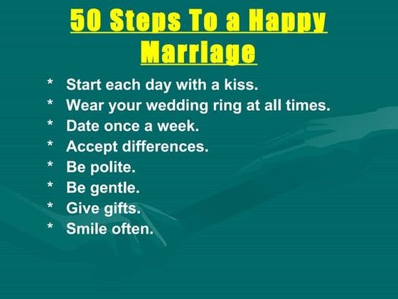 50 ways to a successful marraige | PPT
